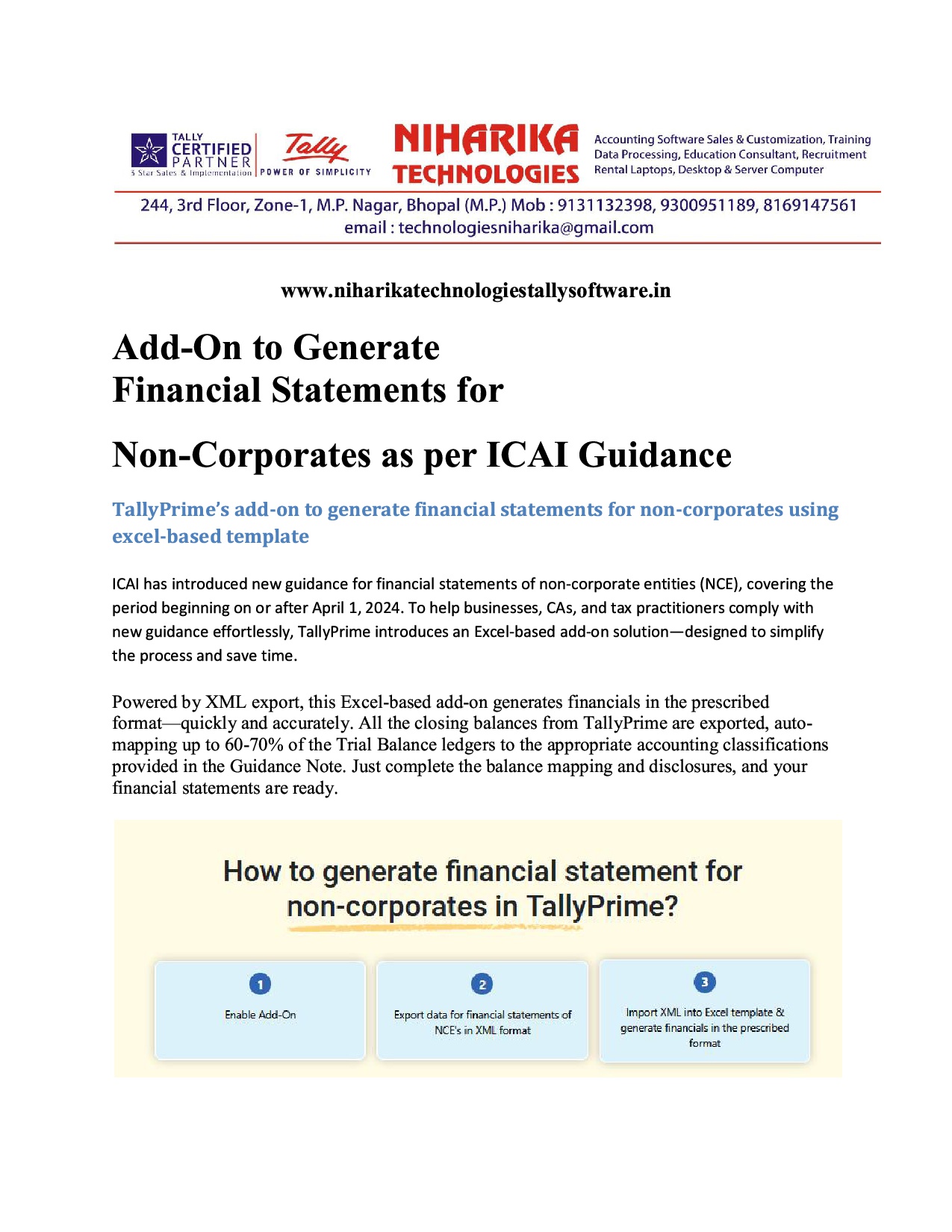 Generate Financial Statement as per ICAI Guideline - Tally ,Busy ...